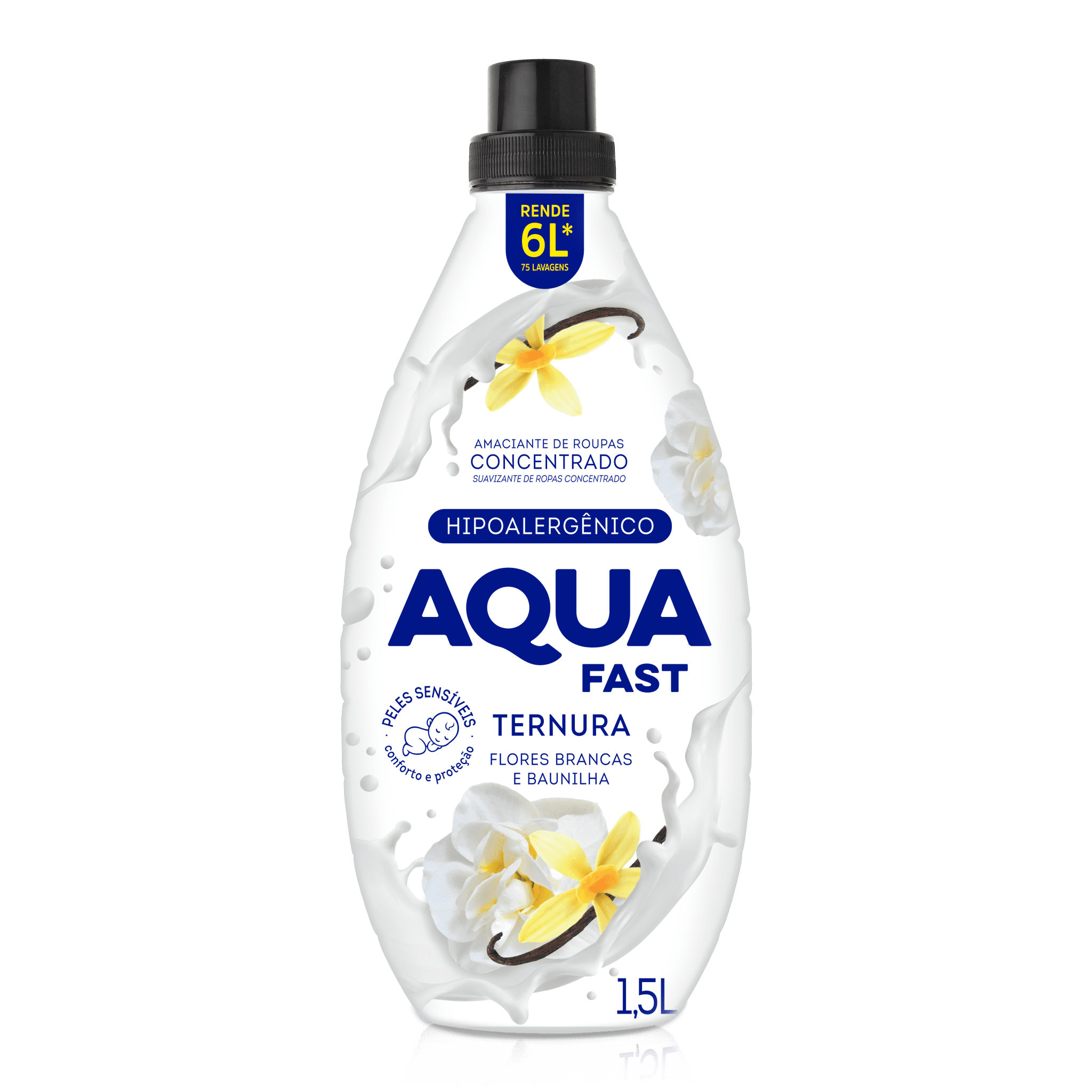 Amaciante Concentrado Branco Ternura 1,5L - Aquafast